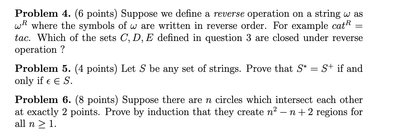 Problem 4. (6 points) Suppose we define a reverse | Chegg.com
