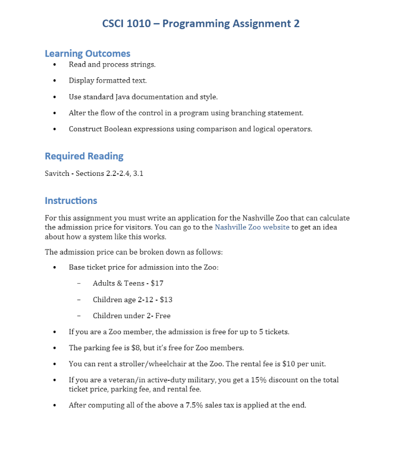 Solved CSCI 1010 - Programming Assignment 2 Learning | Chegg.com