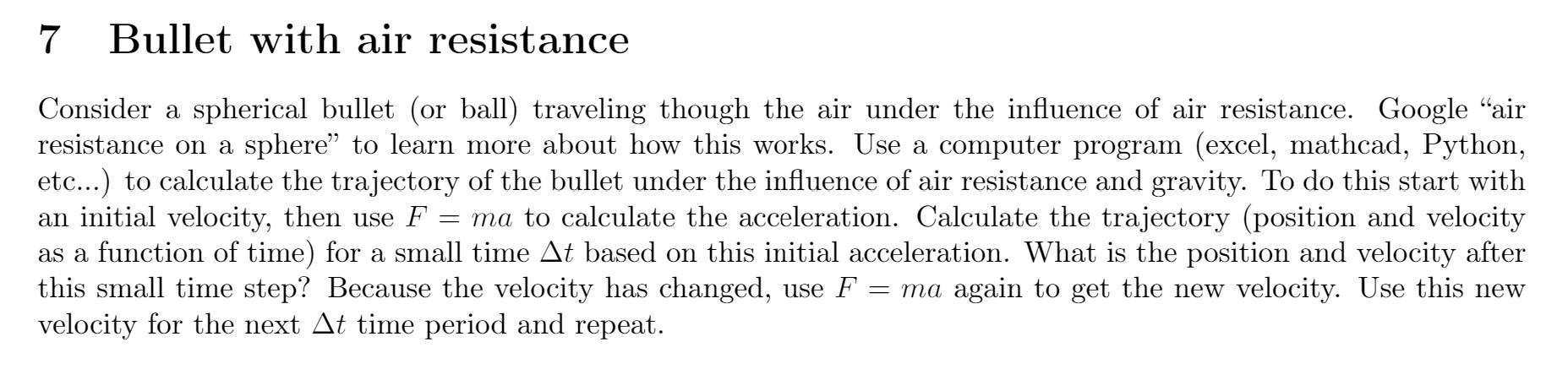 Solved I'm trying to do it as if the spherical bullet was | Chegg.com