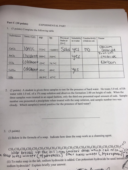 Solved Part C (10 points) EXPERIMENTAL PART 1. (5 points) | Chegg.com