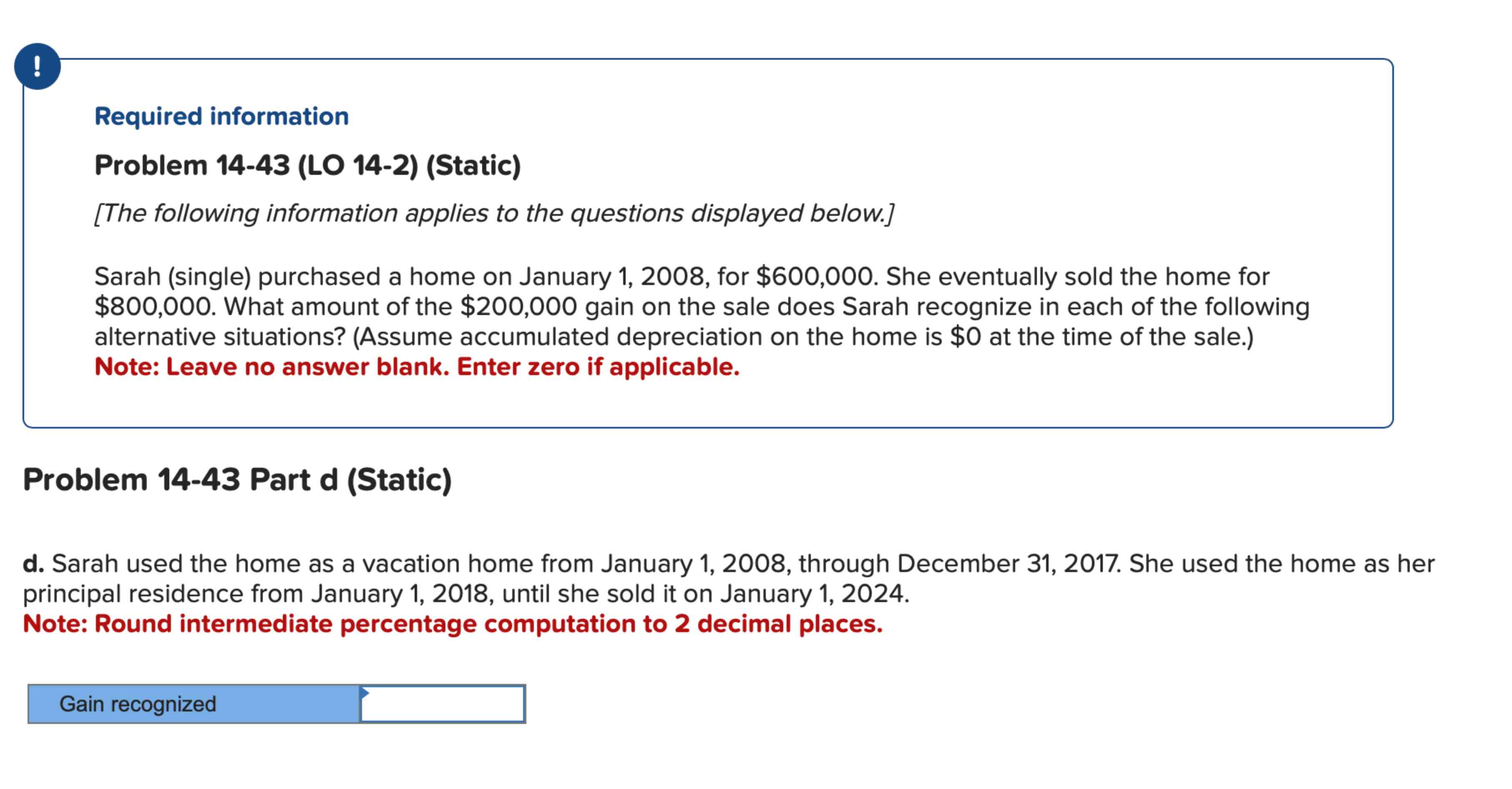 Solved !Required informationProblem 14-43 (LO | Chegg.com
