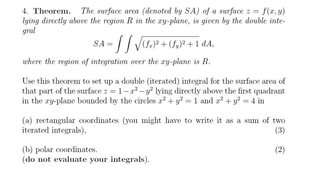 Solved 4. Theorem. The surface area (denoted by SA) of a | Chegg.com