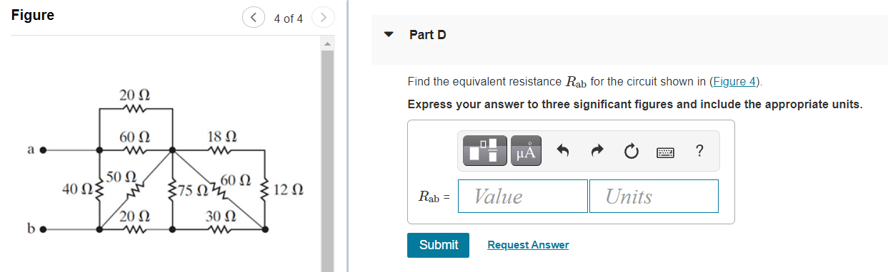 Solved Part A Find the equivalent resistance Rab for the | Chegg.com