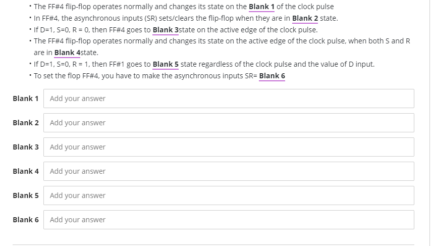 Solved Answer each of the following 6 questions for the | Chegg.com