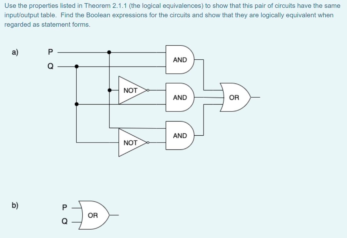 Solved Use the properties listed in Theorem 2.1.1 (the | Chegg.com