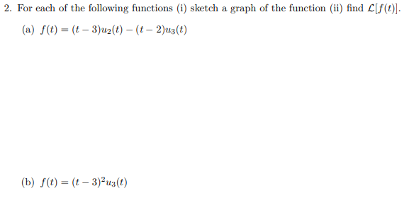 Solved 2. For each of the following functions (i) sketch a | Chegg.com