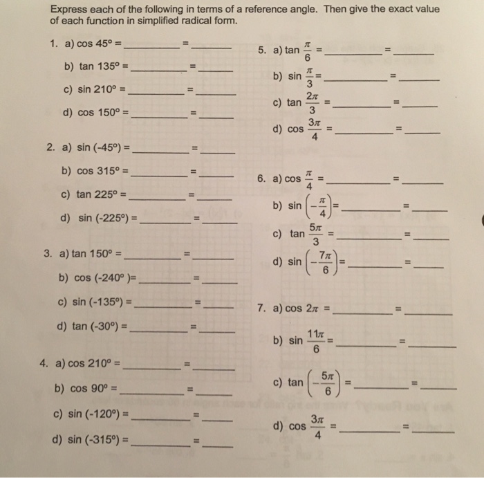 Solved Express each of the following in terms of a reference | Chegg.com