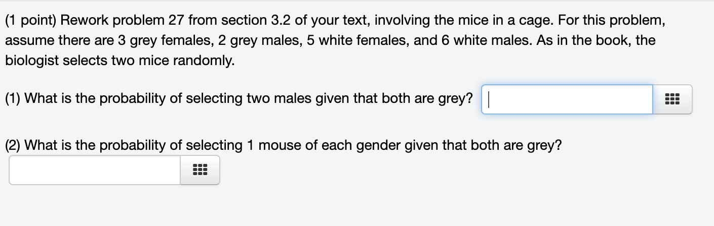 Solved (1 point) Rework problem 27 from section 3.2 of your | Chegg.com