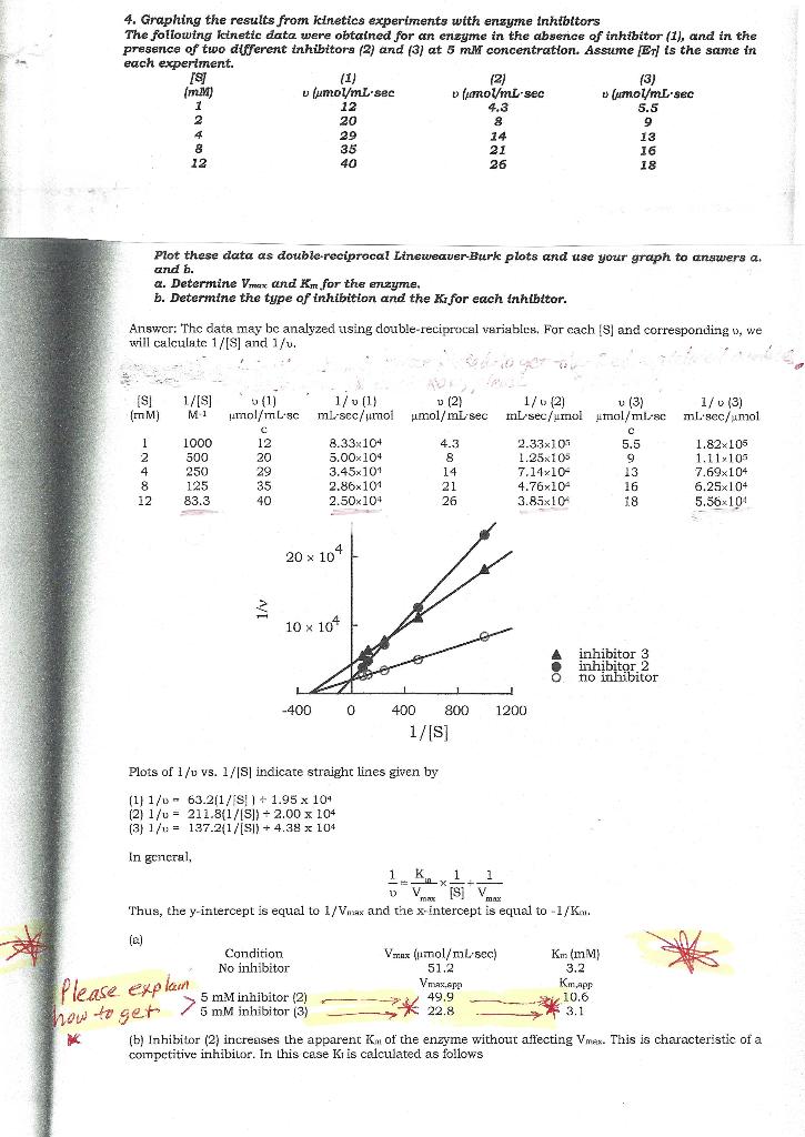 Solved 4. Graphing the results from kinetics experiments | Chegg.com