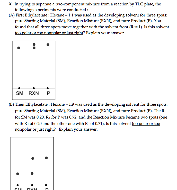 Solved x. In trying to separate a two-component mixture from | Chegg.com