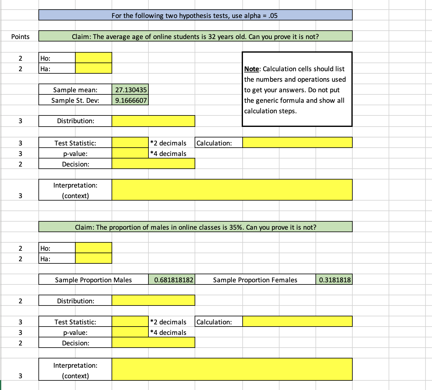 Solved Using the same excel sheet as Part 3, answer the | Chegg.com