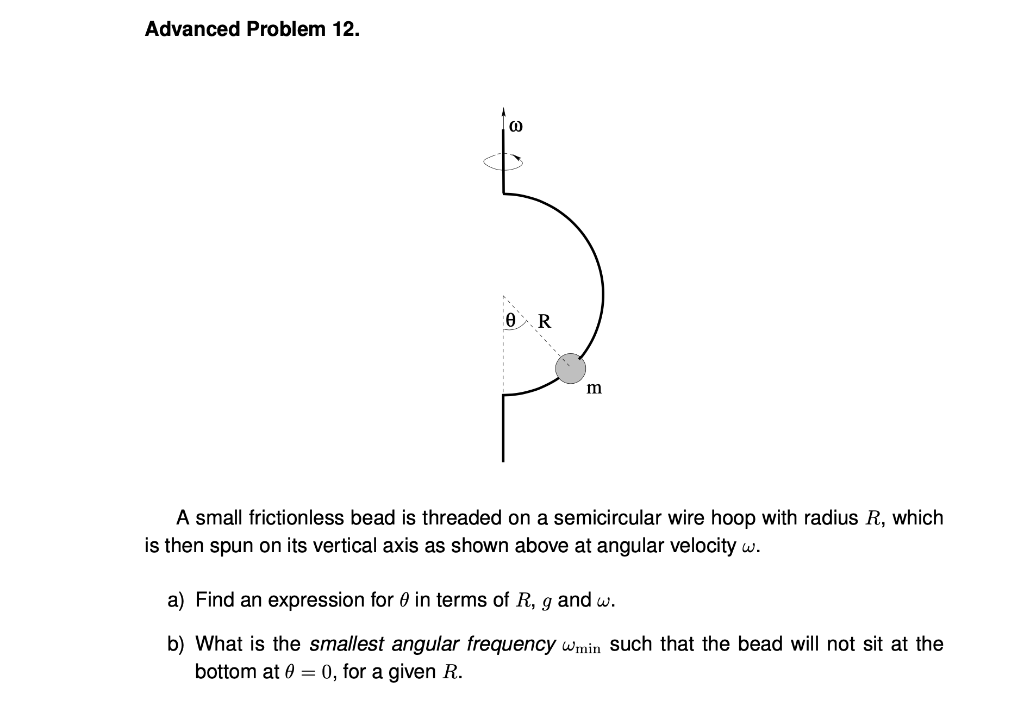 Solved Advanced Problem 12. A small frictionless bead is | Chegg.com