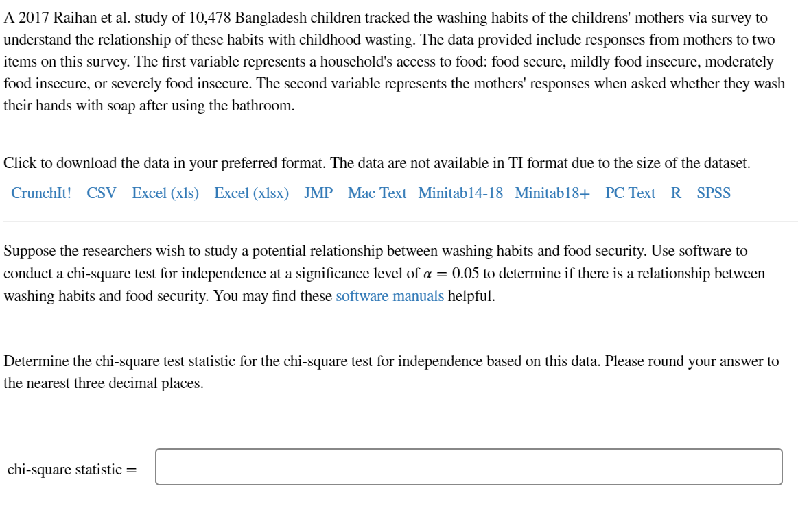 A 2017 Raihan et al. study of 10,478 Bangladesh | Chegg.com