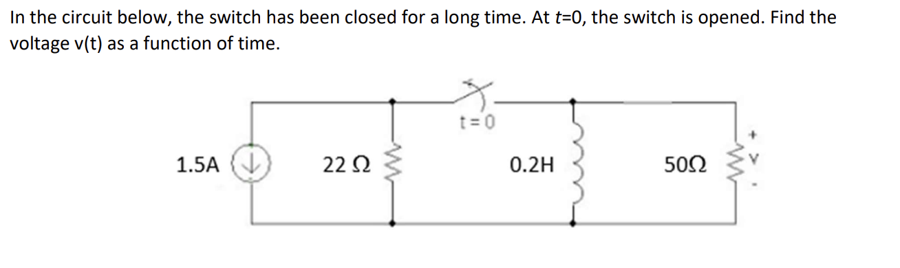 Solved In the circuit below, the switch has been closed for | Chegg.com