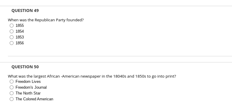 When was the Republican Party founded? | Chegg.com