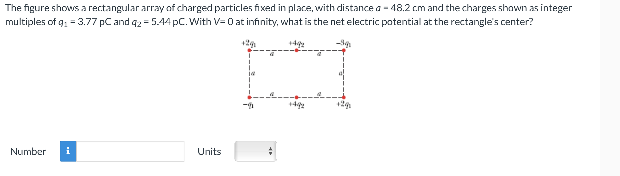 [Solved]: The figure shows a rectangular array of charged
