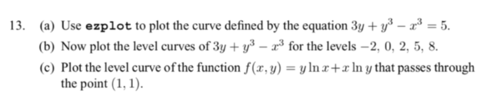 Solved (a) Use ezplot to plot the curve defined by the | Chegg.com
