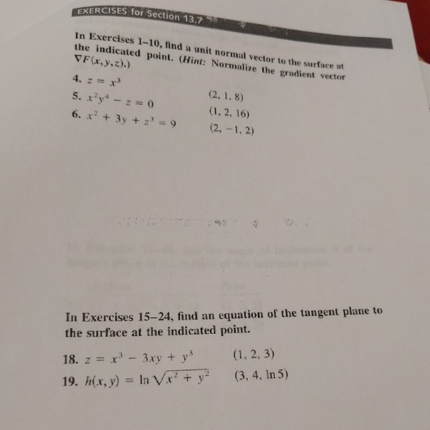 Solved EXERCISES for Section 13.5 In Exercises 1-10, find a | Chegg.com