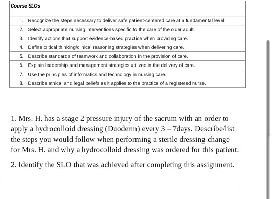 Solved Course SLOS 1. Recognize the steps necessary to | Chegg.com