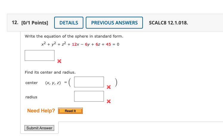 Solved 12. [0/1 Points] DETAILS PREVIOUS ANSWERS SCALC8 | Chegg.com
