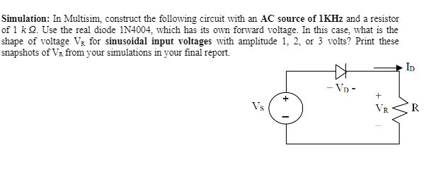 Solved Simulation: In Multisim, construct the following | Chegg.com