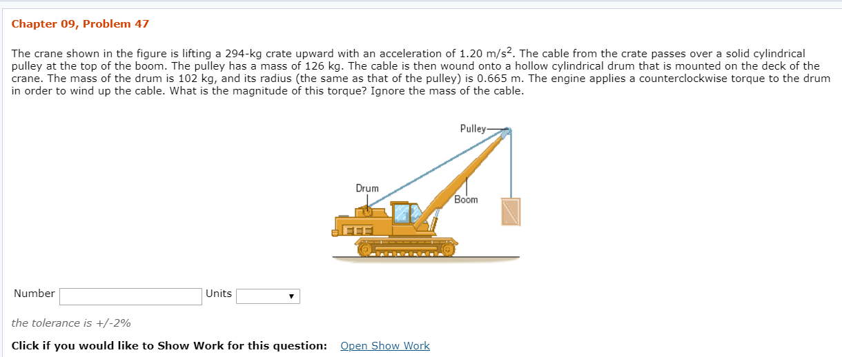 Solved Chapter 09, Problem 47 The crane shown in the figure | Chegg.com