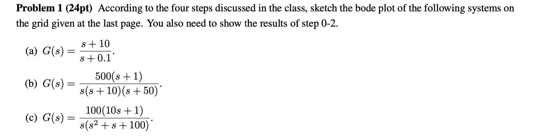 Solved Problem 1 (24pt) According to the four steps | Chegg.com