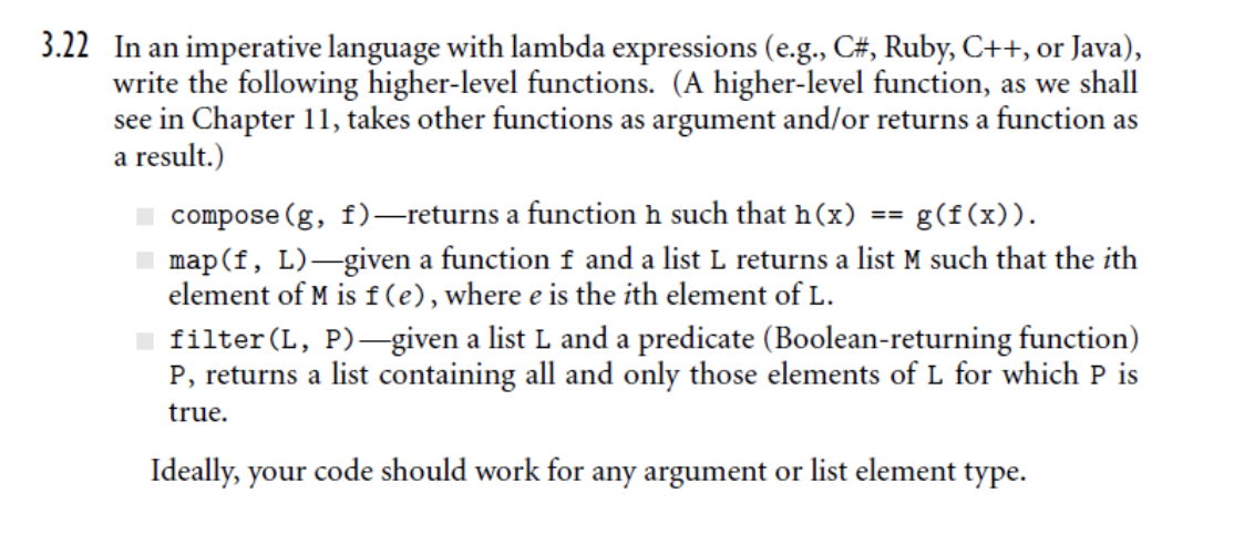 3.22 In an imperative language with lambda | Chegg.com