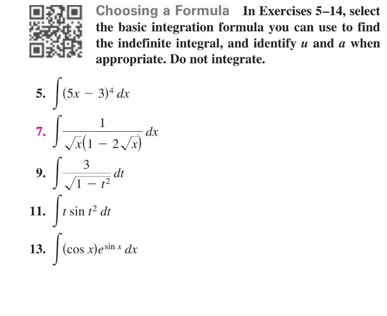 Solved Choosing a Formula In Exercises 5-14, select the | Chegg.com