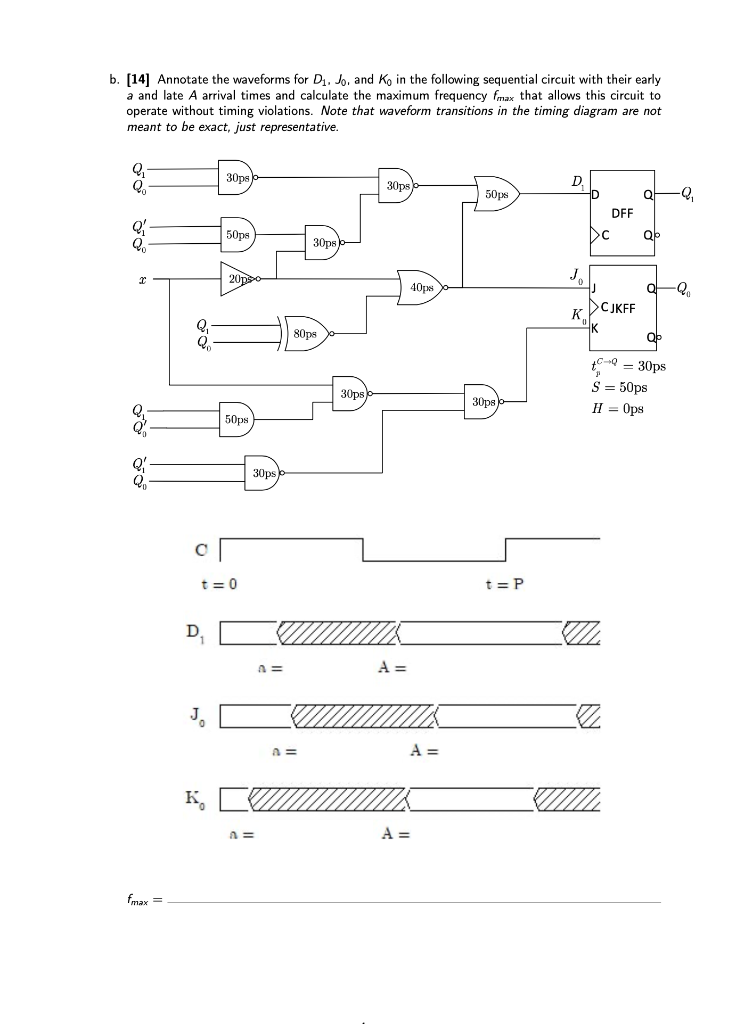 Solved Timing analysis problems: a. Consider the | Chegg.com