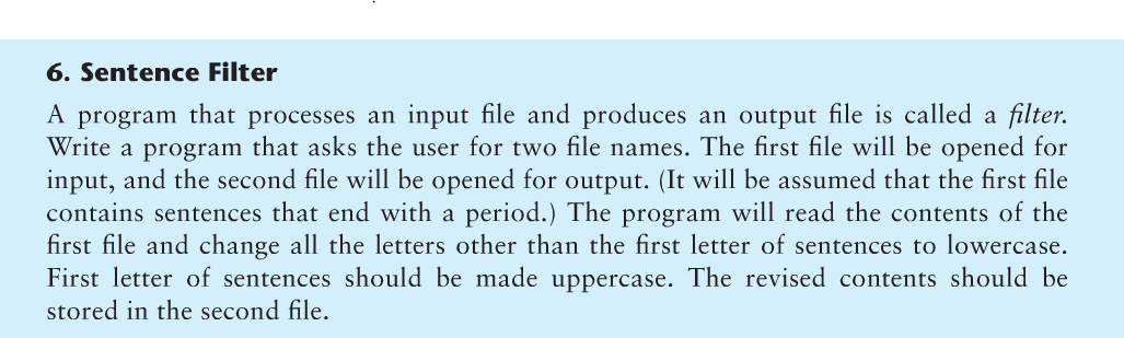 Solved 6. Sentence Filter A program that processes an input | Chegg.com