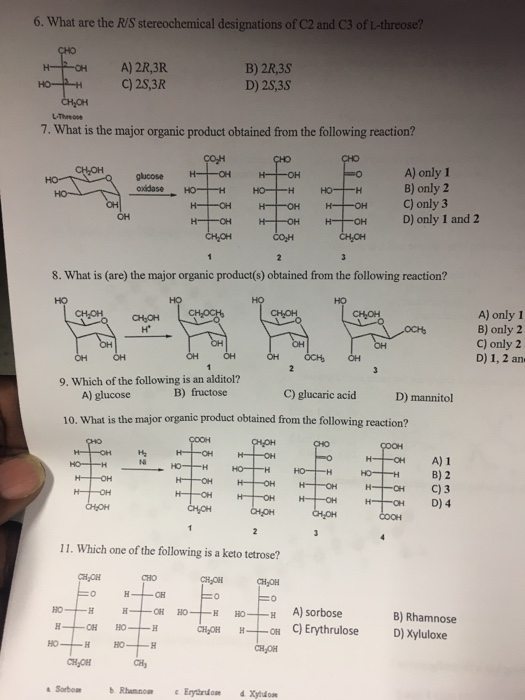 Solved 6. What are the R/S stereochemical designations of C2 | Chegg.com