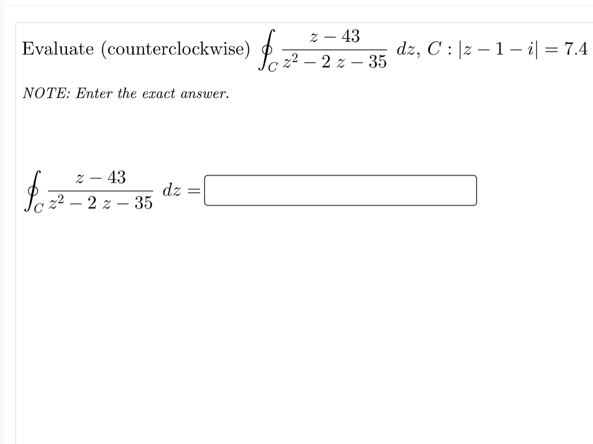 Solved Evaluate (counterclockwise) | Chegg.com