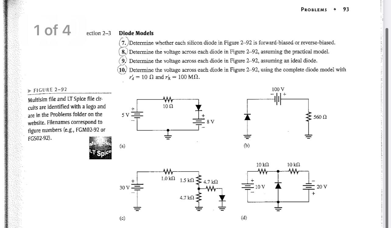 Solved 104 ection 2−3 Diode Models 7. Determine whether each | Chegg.com Solved 104 ection 2−3 Diode Models 7. Determine whether each | Chegg.com