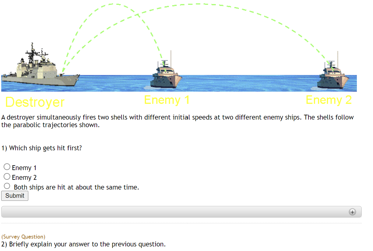 Solved A destroyer simultaneously fires two shells with | Chegg.com
