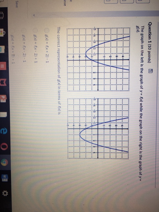 Solved Question 1 (10 points) The graph on the left is the | Chegg.com