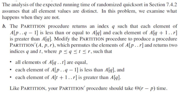 Solved The analysis of the expected running time of | Chegg.com
