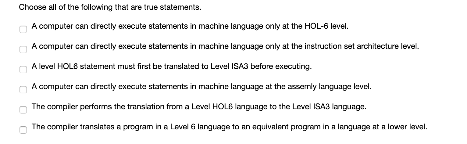 Solved Choose all of the following that are true statements. | Chegg.com