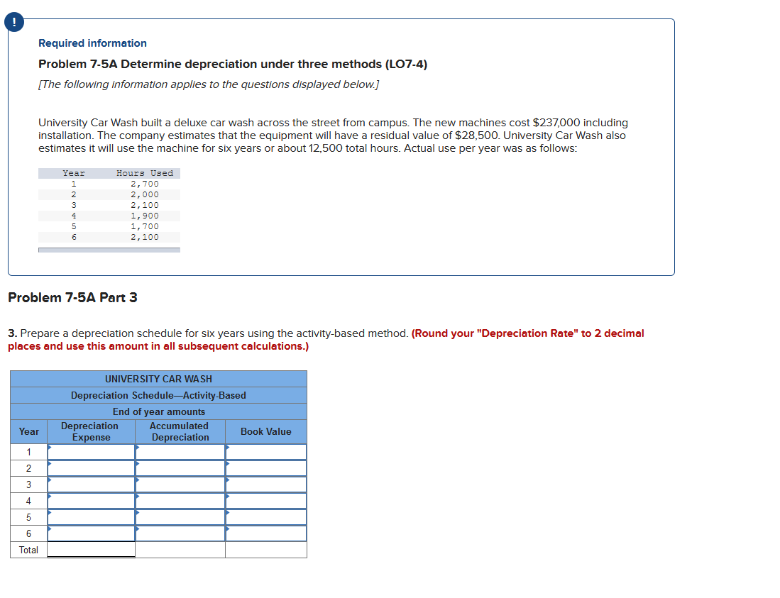 Solved Required information Problem 7-5A Determine | Chegg.com