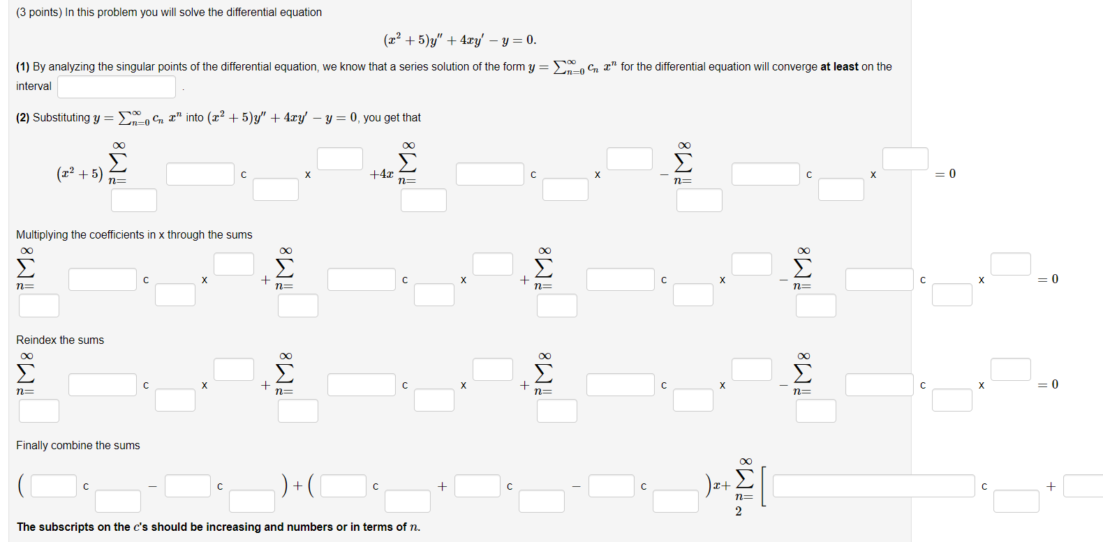 Solved (3 points) In this problem you will solve the | Chegg.com