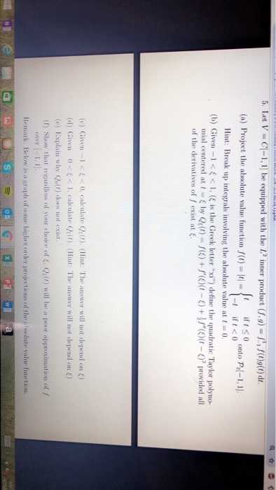 Solved 5. Let V C-1, I be equipped with the L2 inner product | Chegg.com