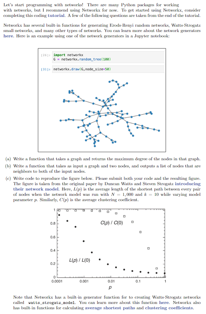 Solved Let's start programming with networks! There are many | Chegg.com