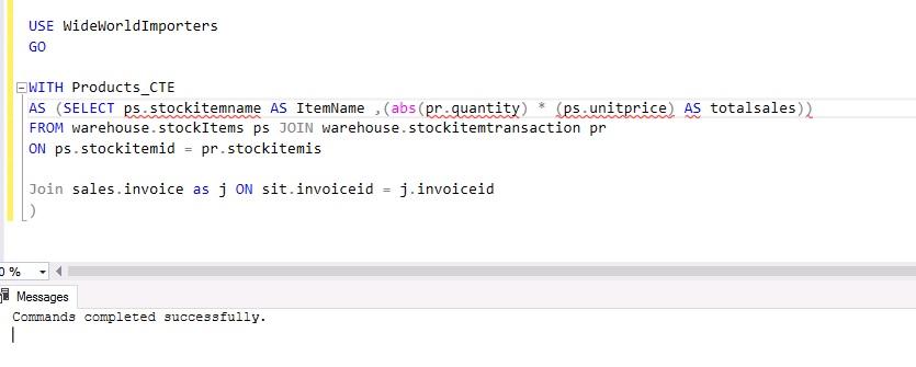Solved Using WideWorldImporters database create a common | Chegg.com