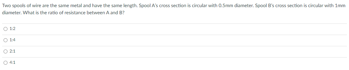 Solved Two spools of wire are the same metal and have the | Chegg.com