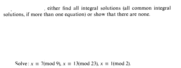 Solved , either find all integral solutions (all common | Chegg.com