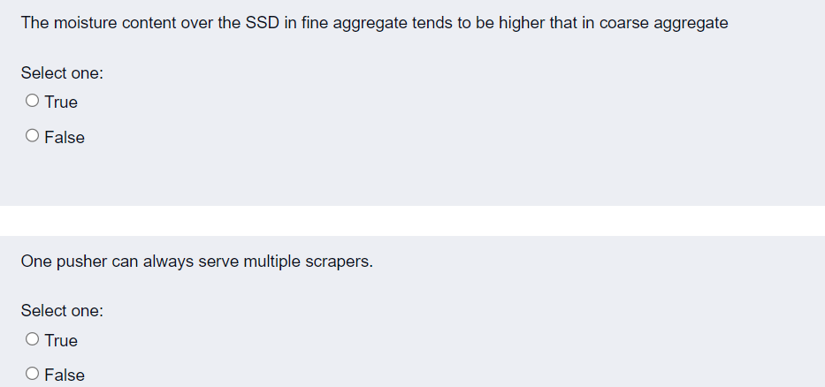 Solved The moisture content over the SSD in fine aggregate | Chegg.com