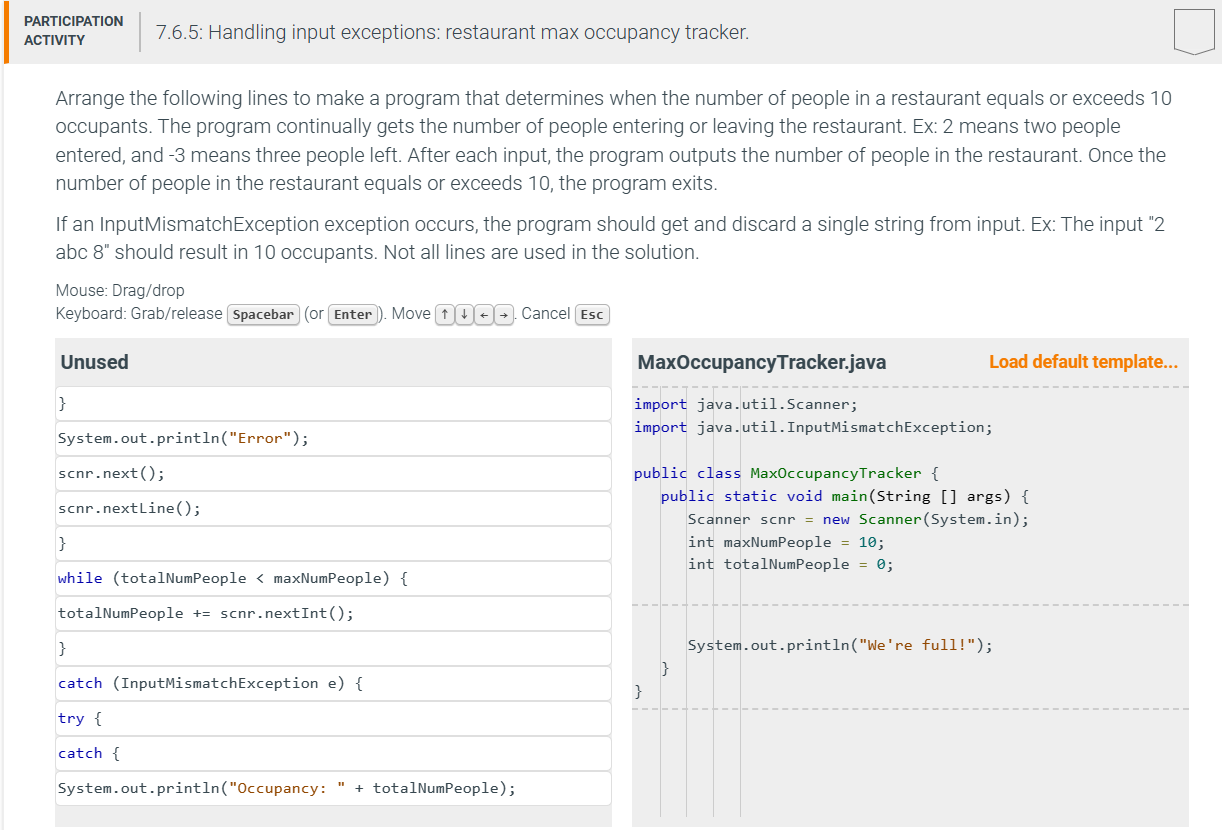 Solved Arrange the following lines to make a program that | Chegg.com
