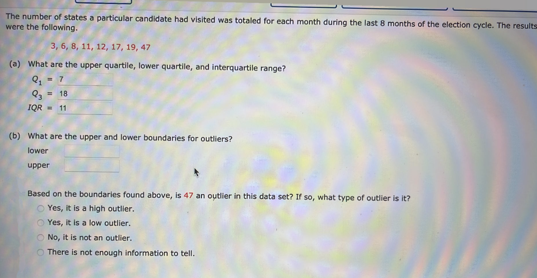Solved The number of states a particular candidate had | Chegg.com