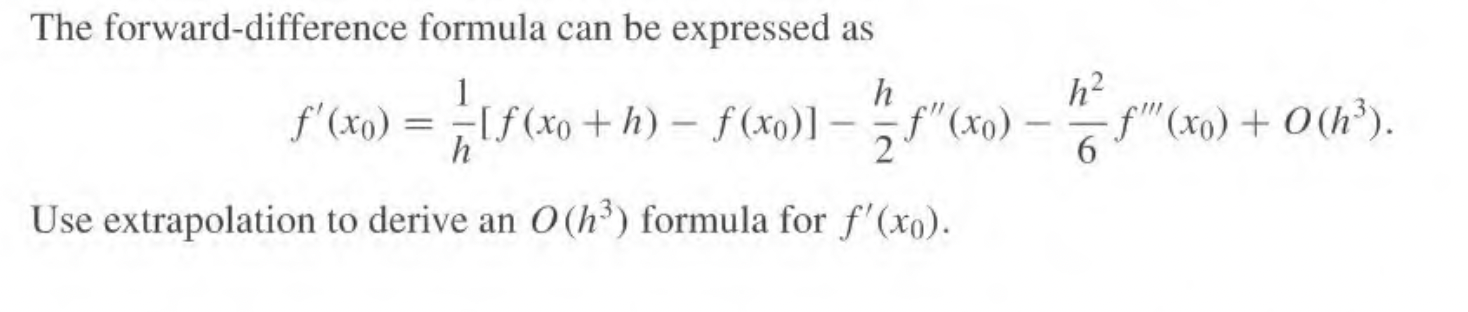 Solved The forward-difference formula can be expressed as | Chegg.com
