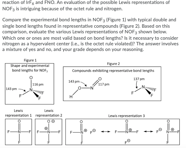 Solved reaction of IrF and FNO. An evaluation of the | Chegg.com